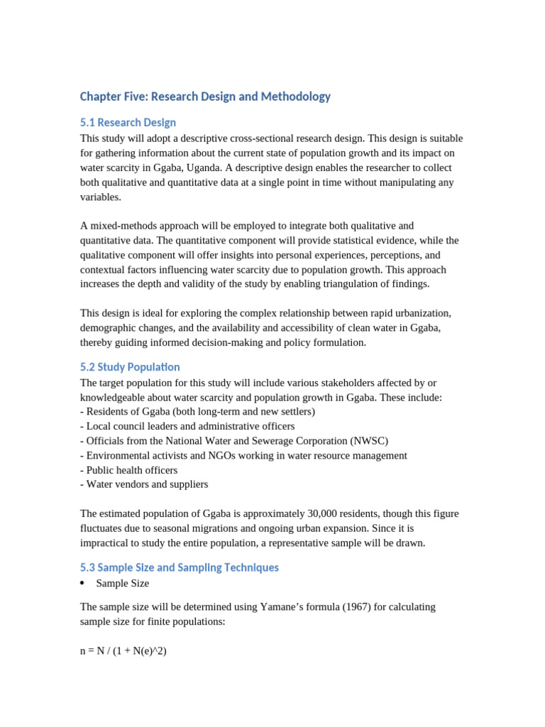 Full Research Methodology and Extras | PDF | Sampling (Statistics) | Sample Size Determination