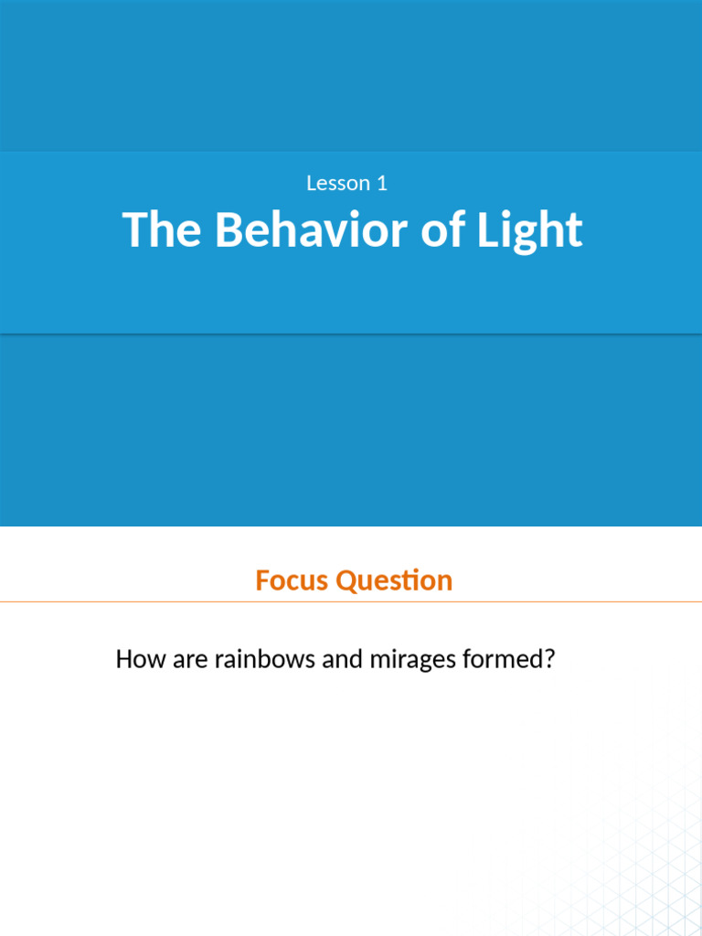 Understanding Light Behavior | PDF | Light | Refraction
