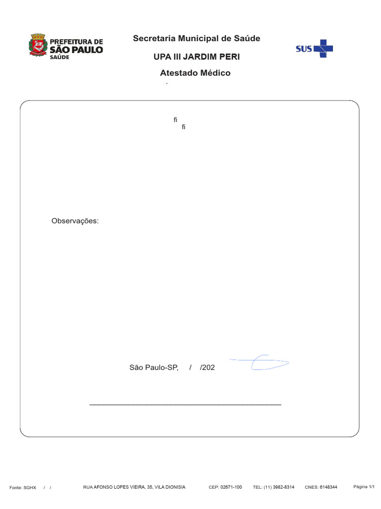 Atestado Médico - Iara Cristina Resende Silva | PDF