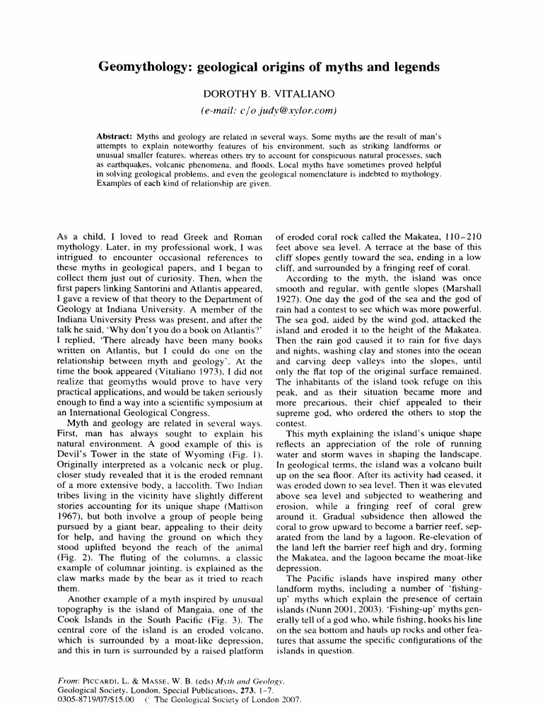 Geomythology: Myths in Geology | PDF | Earth Sciences | Geology