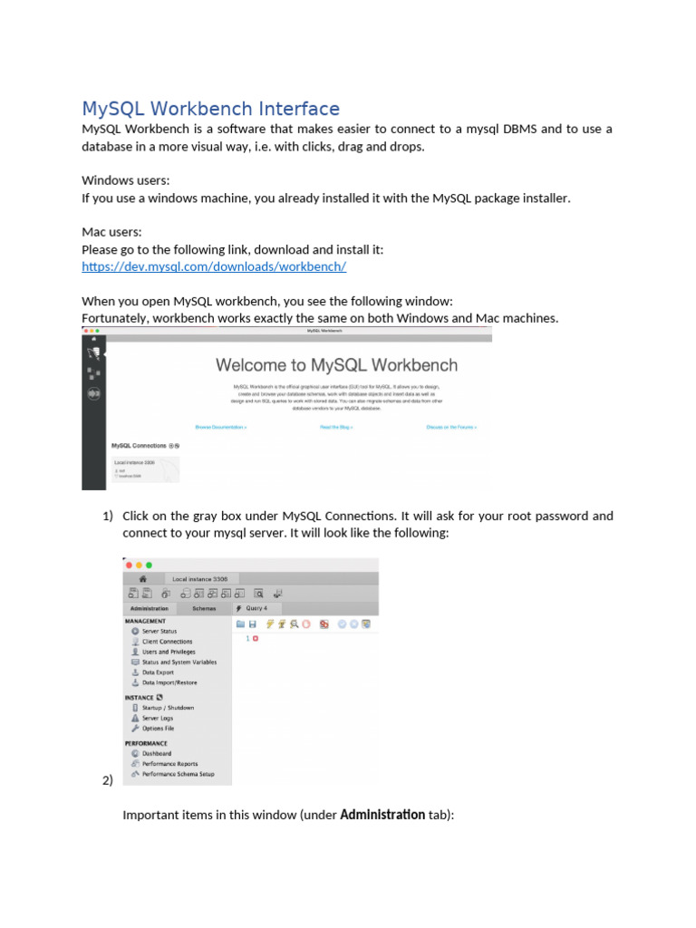 MySQL Workbench Interface Plus LAB2 Instructions v2 | PDF | Databases | My Sql