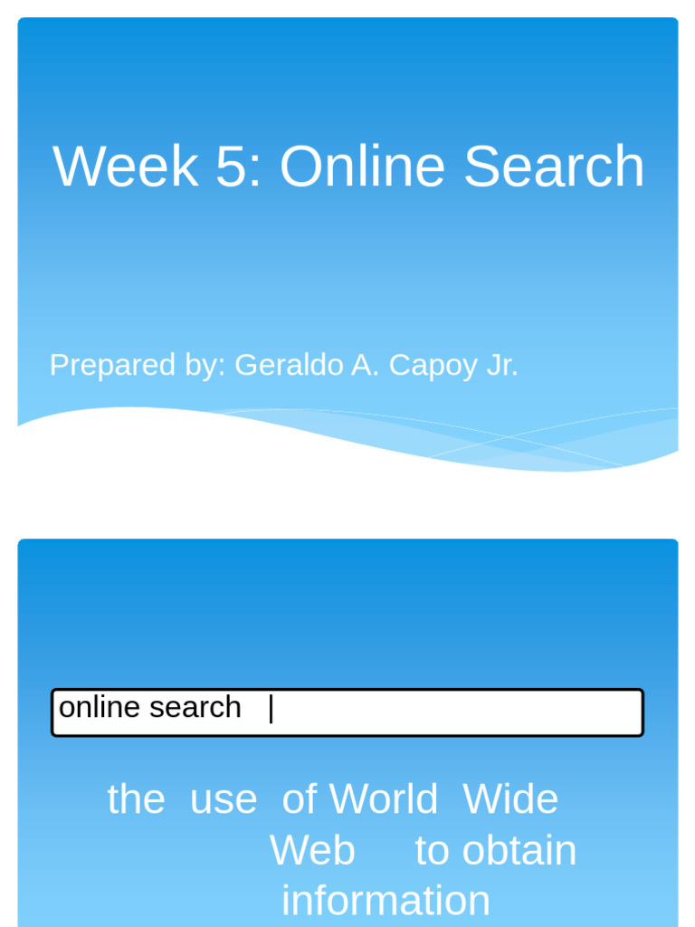 Week 4 Online Search | PDF