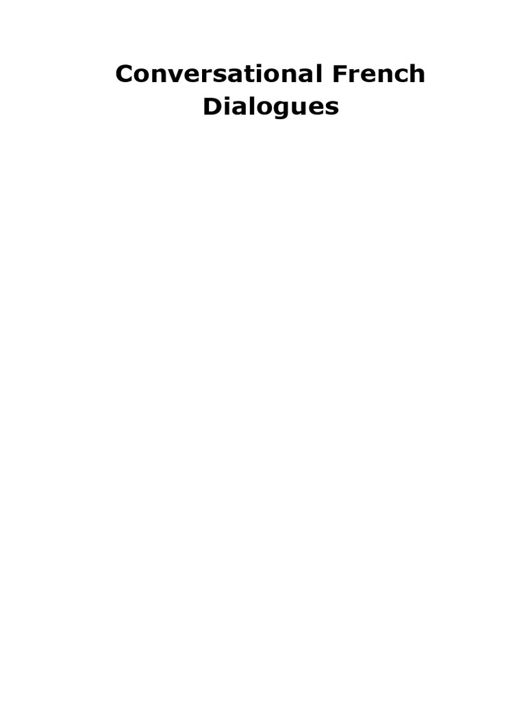Dialogues de Français Conversationnel | PDF