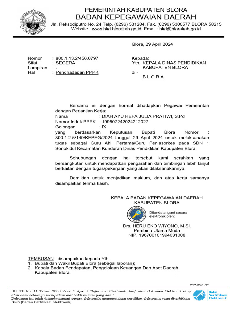 Penghadapan 199807242024212027 Diah Ayu Refa Julia Pratiwi Sign | PDF