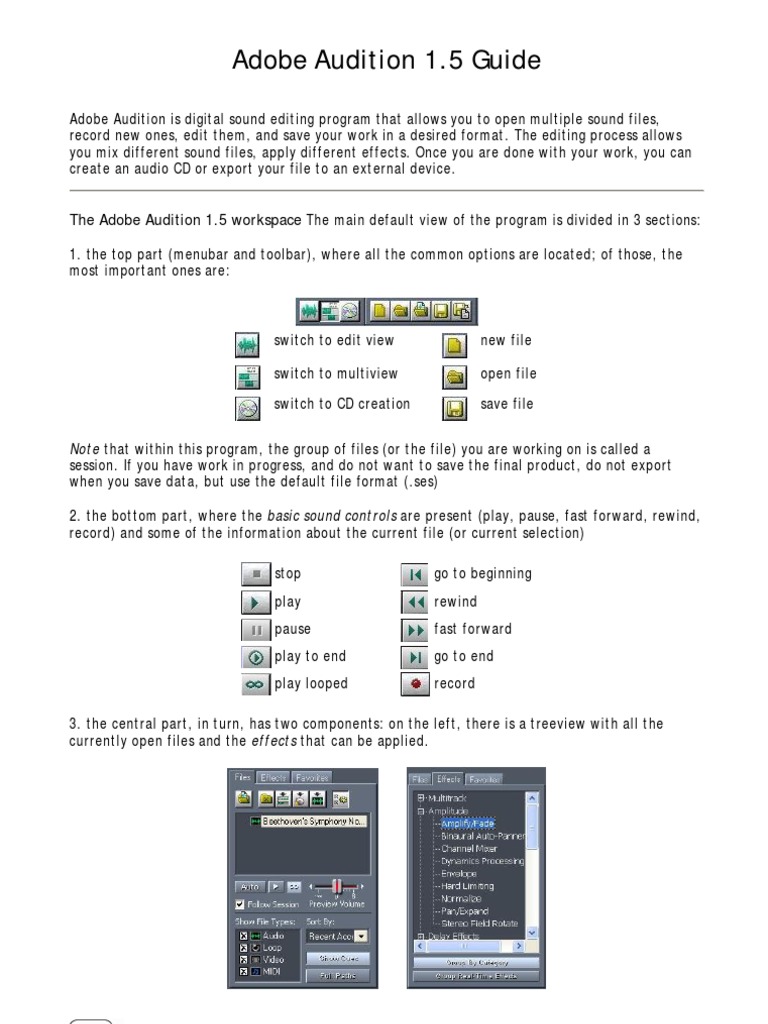 Adobe Audition 1.5 Guide | PDF | File Format | Mp3