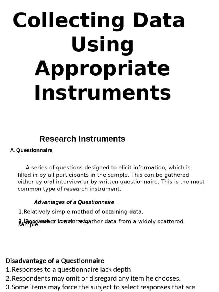 Effective Data Collection Instruments | PDF | Questionnaire | Question