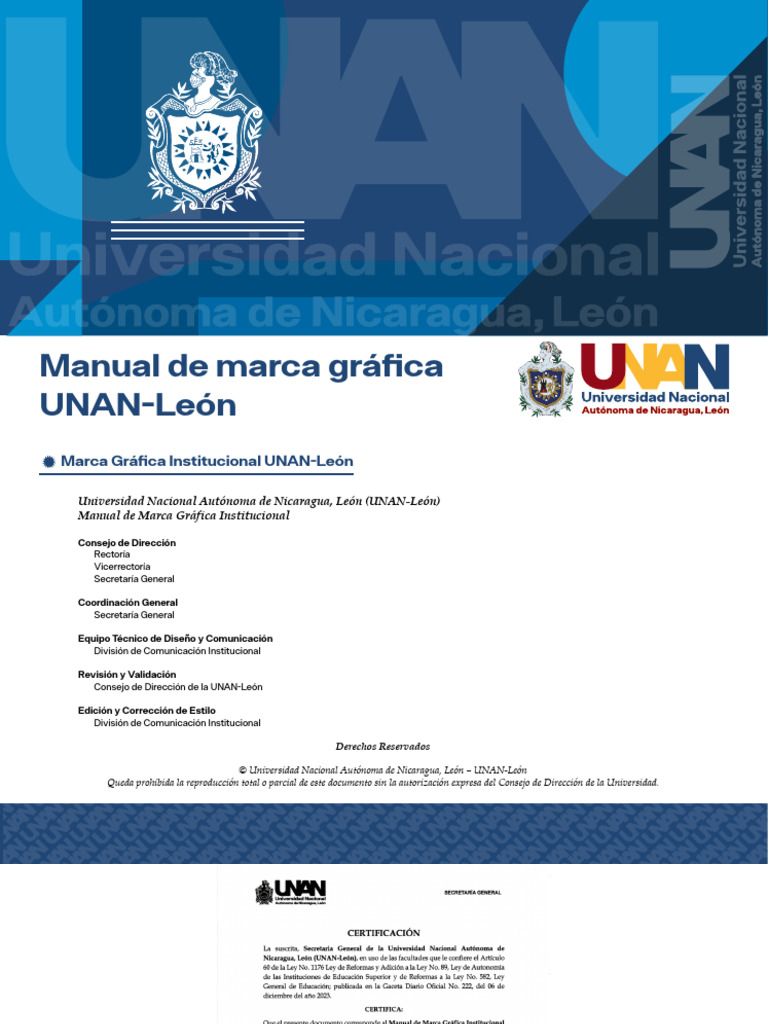 Manual de Marca Gráfica UNAN-León | PDF | Azul | Modelo de color Rgb