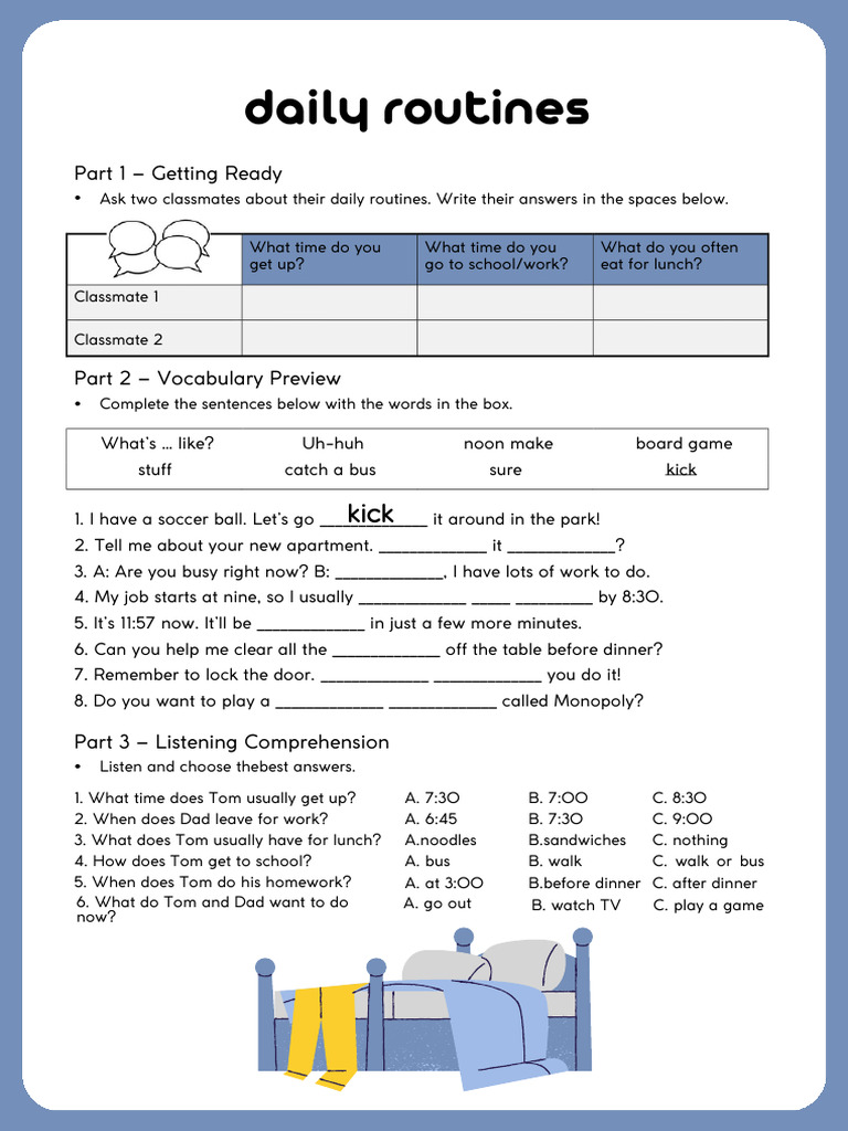 DAILY ROUTINEs - WORKSHEETS. | PDF | Lunch