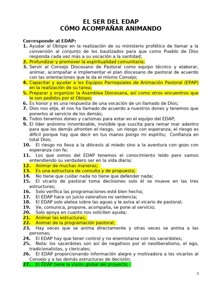 El Ser Del EDAP Cómo Acompañar Animando | PDF | eucaristía