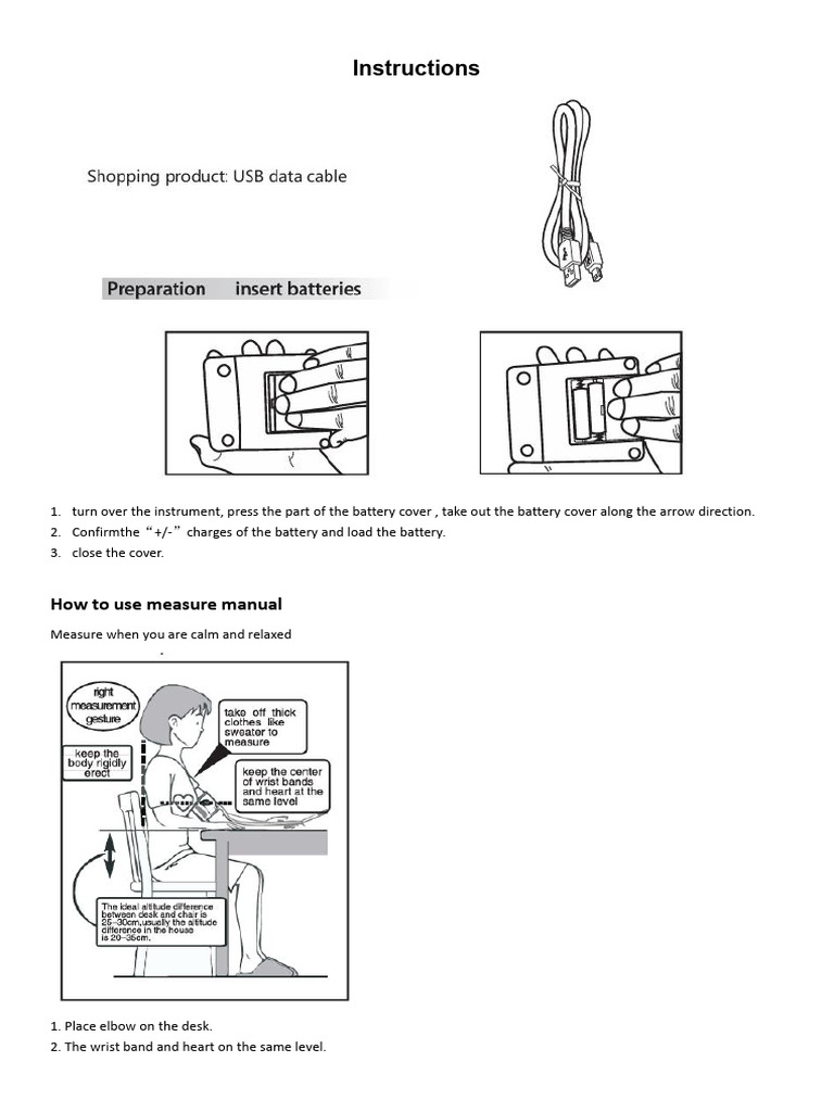 Instructions: How To Use Measure Manual | PDF | Blood Pressure | Pascal ...