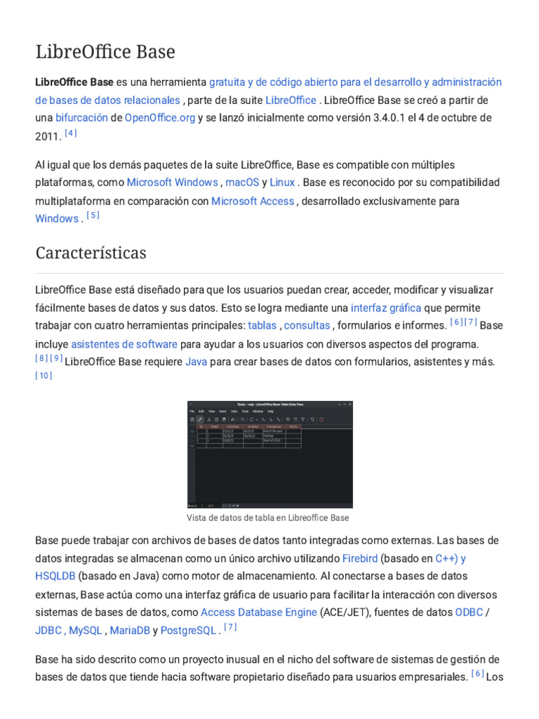 LibreOffice Base - Wikipedia | PDF | Gestión de tecnología de la ...