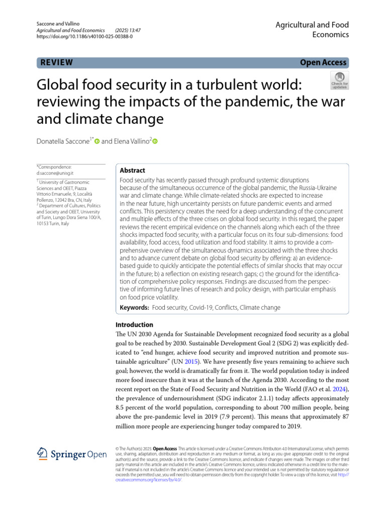 Food Security in A Turbulent World | PDF | Food Security | Hunger