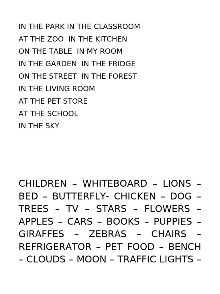 In The Park in The Classroom | PDF