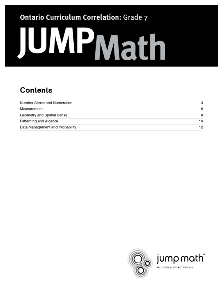 Ontario Grade 7 Math Curriculum Guide | PDF | Area | Volume