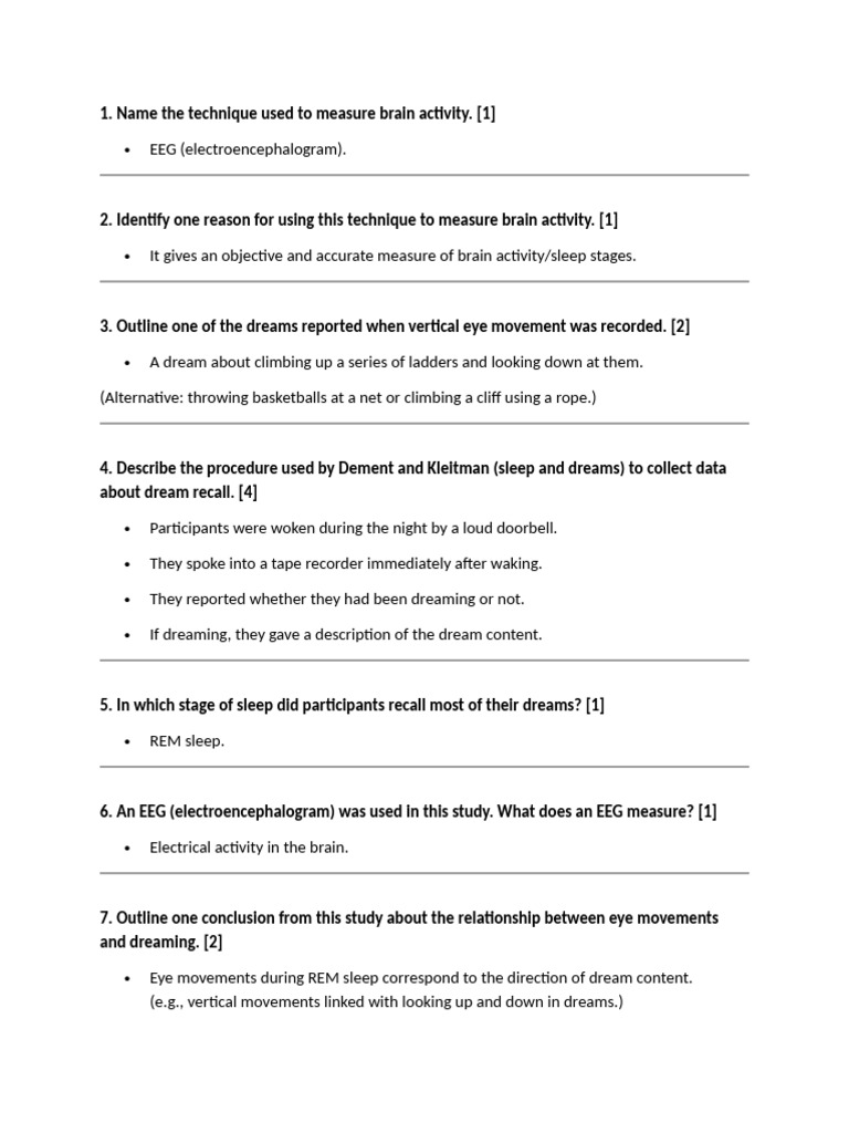 EEG Study on REM Sleep and Dream Recall | PDF | Sleep | Rapid Eye ...