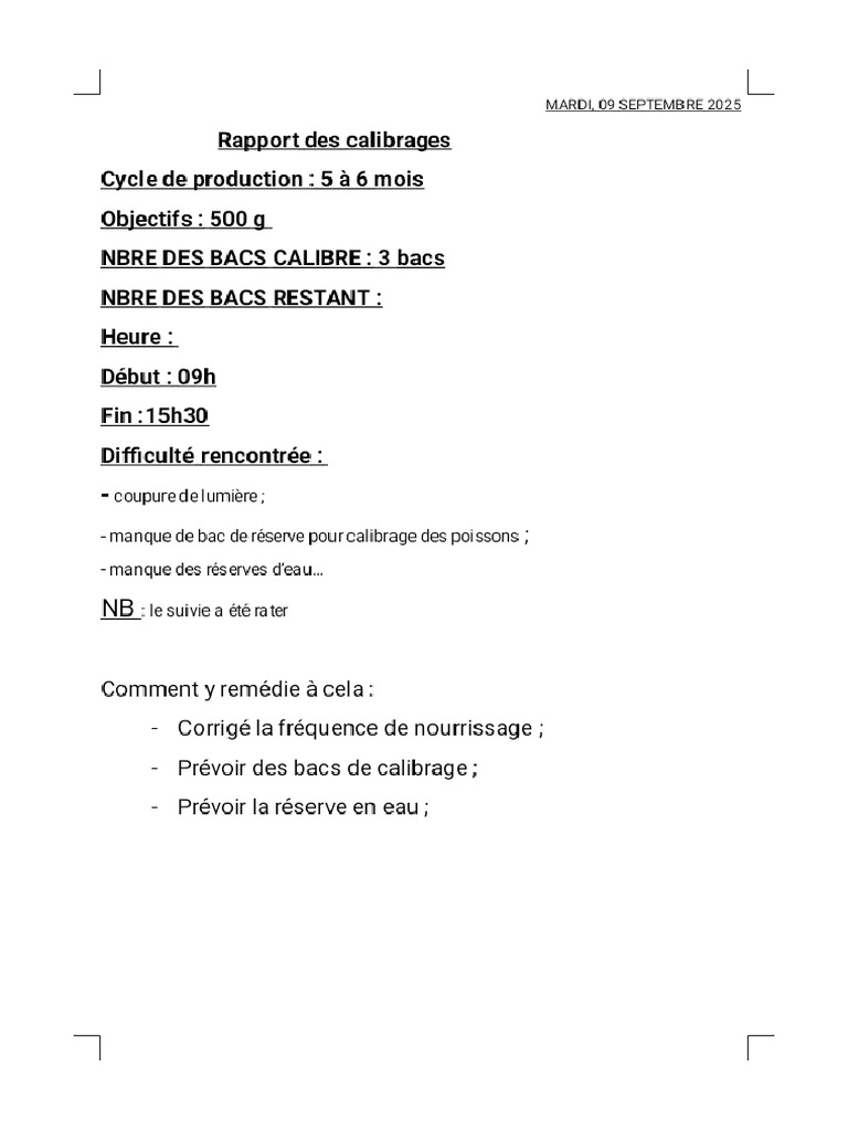 Calibrage Des Poissons - Phoenix | PDF