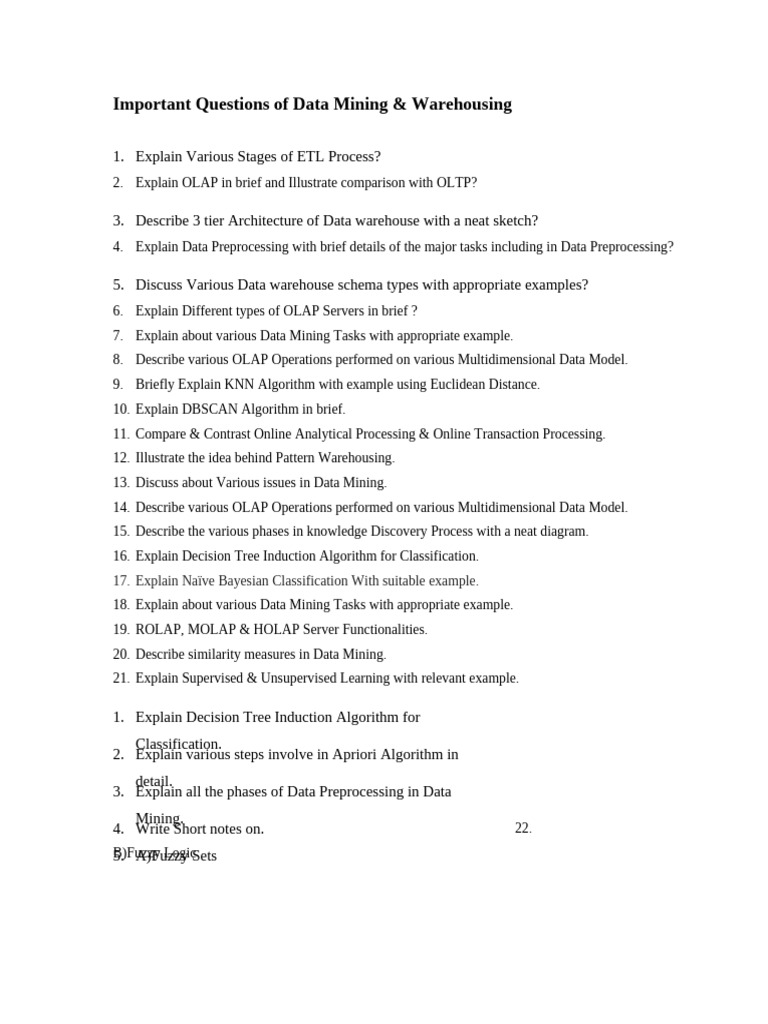 Key Concepts in Data Mining & Warehousing | PDF