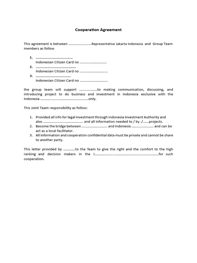 Cooperation Agreement Template | PDF