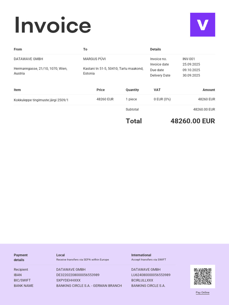 Invoice INV 001 1 | PDF