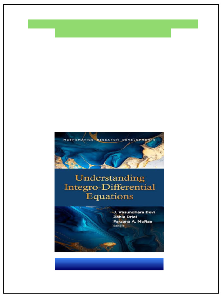 Understanding Integro Differential Equations 1st Edition Devi Online ...