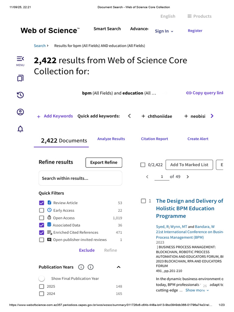 Resultado Web of Science | PDF | Business Process Management ...