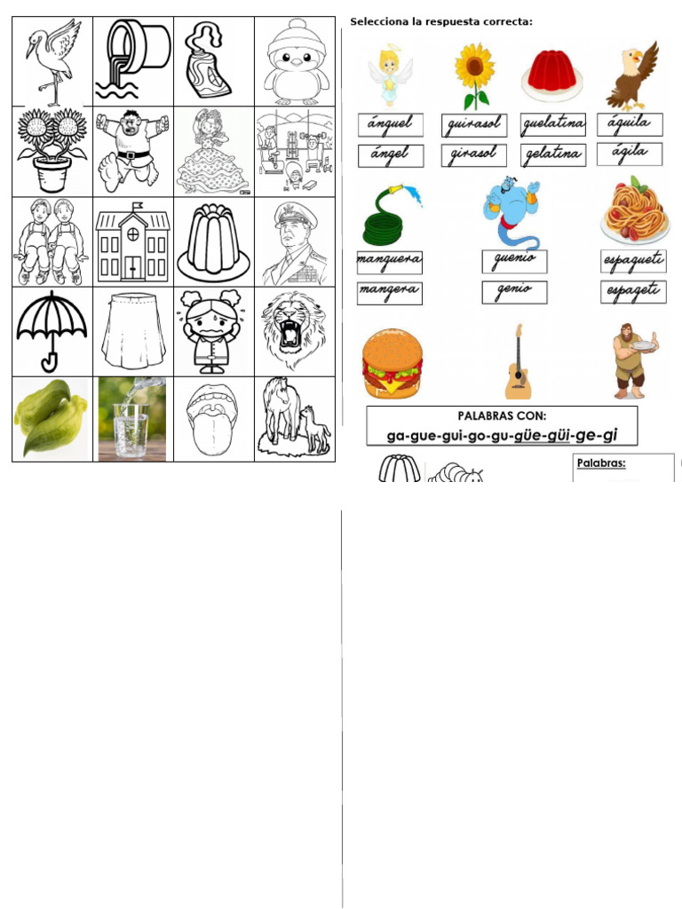 Repaso Ga, Gue, Gui, Go, Gu Güe, Güi, Ge Gi | PDF