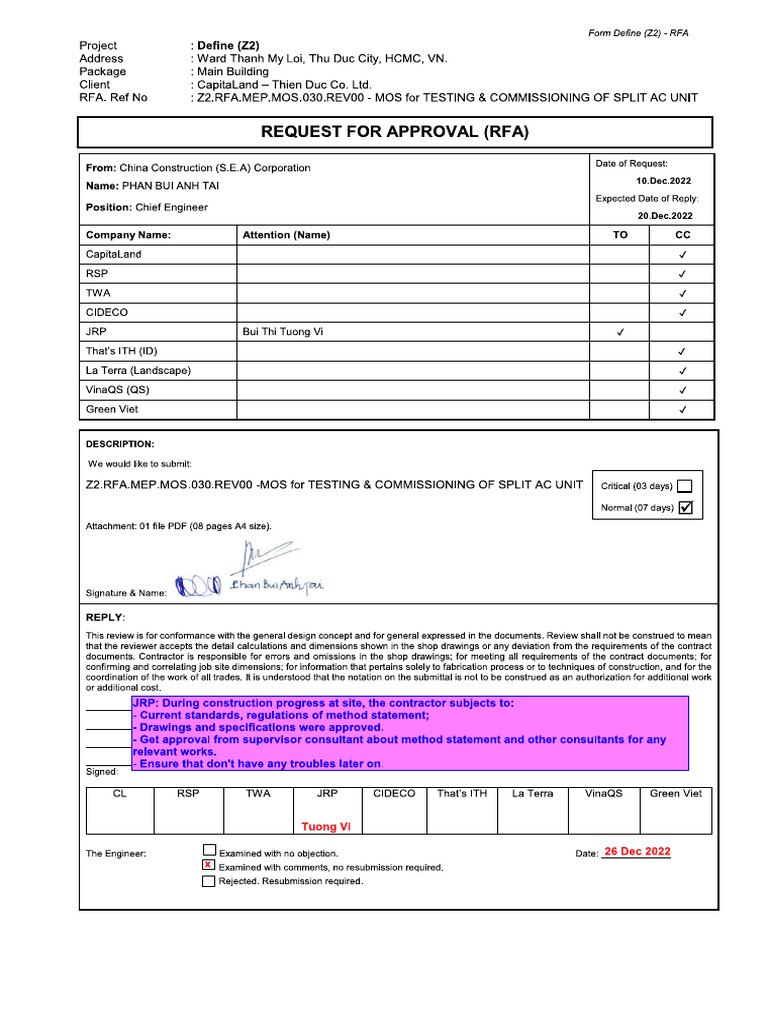 Z2.rfa - mep.Mos.030.Rev00 - Mos For T&C of Ac Split Unit System-Jrp Approved | PDF | Encodings ...