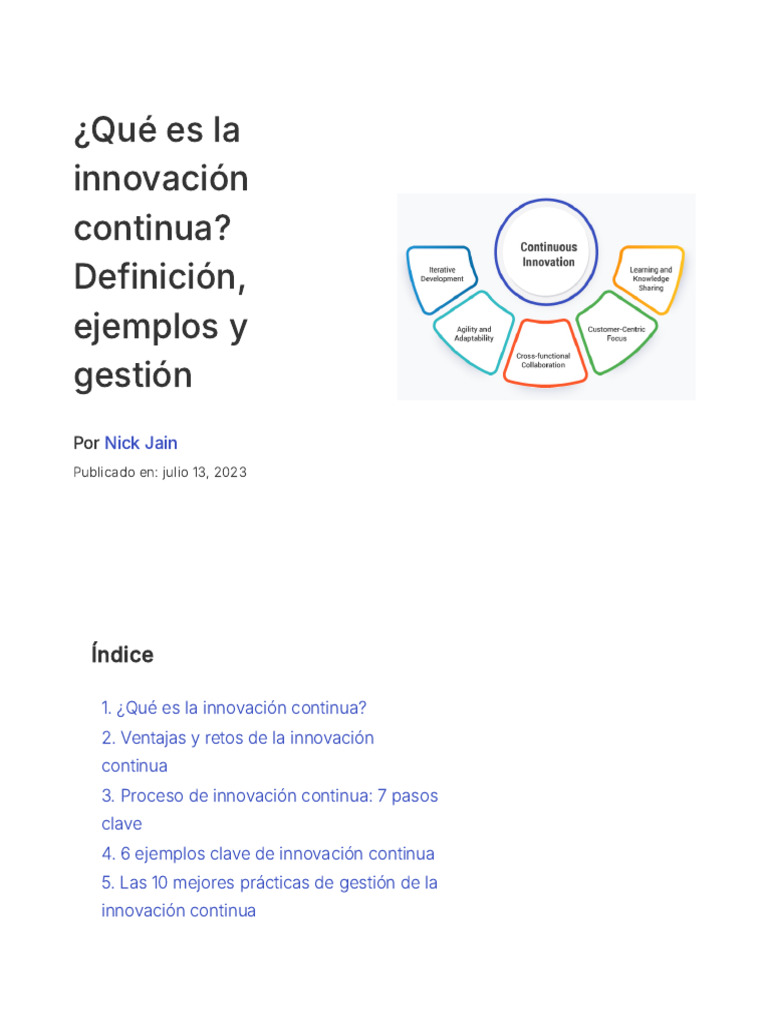 Innovación Continua: Definición y Ejemplos | PDF | Innovación | Apple Inc.