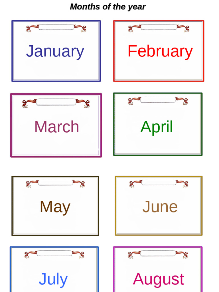 Favorite Months and Days of the Year | PDF