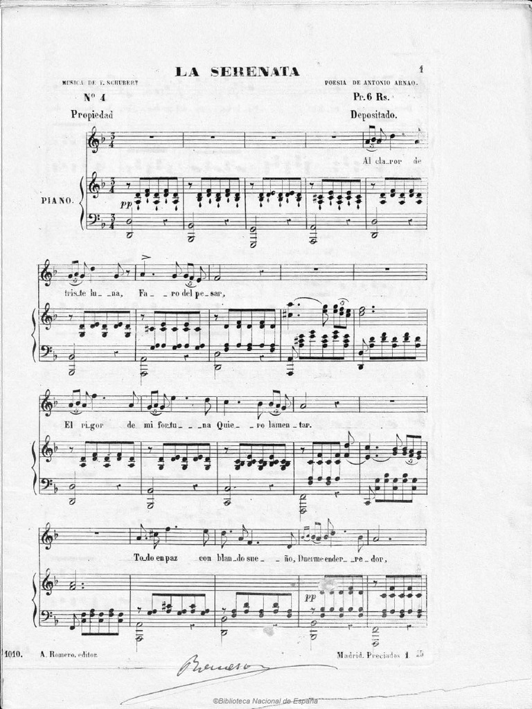 Franz Schubert - La Serenata (Español) | PDF