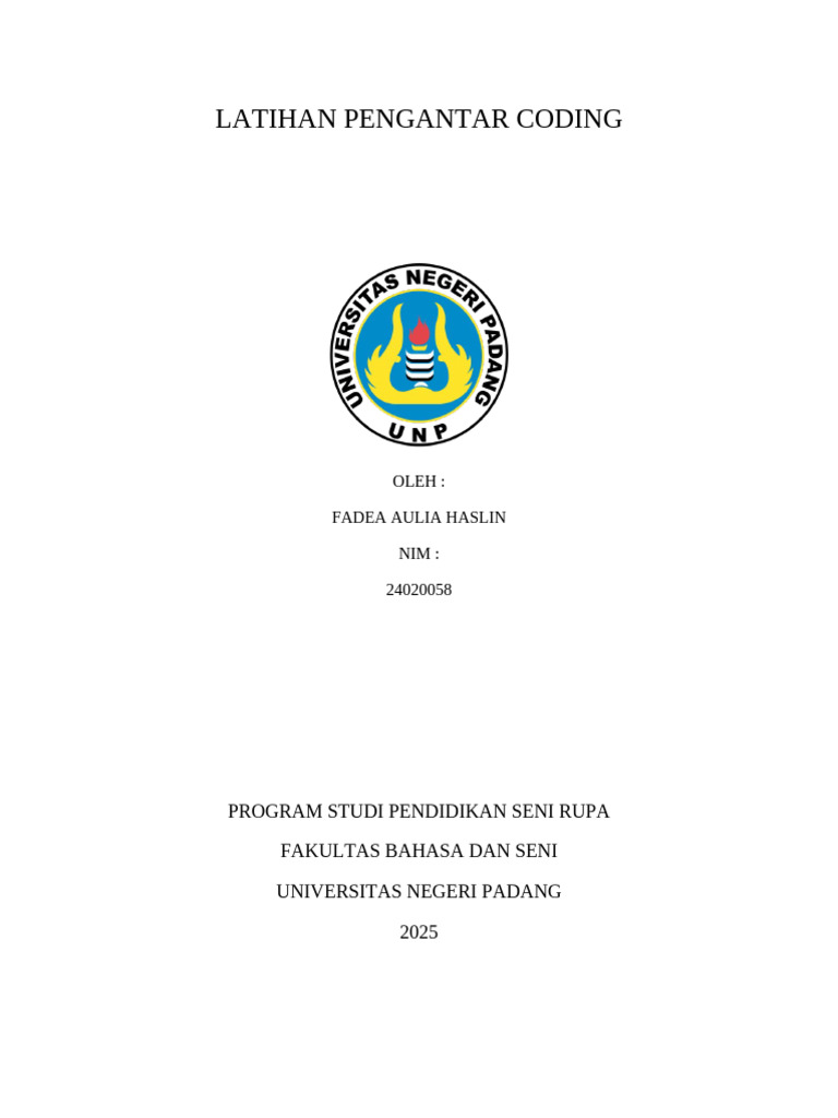 Latihan Pengantar Coding 1 Dan 2 | PDF