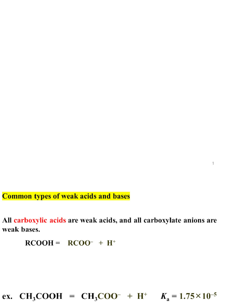Weak Acids and Bases Overview | PDF | Titration | Chemistry