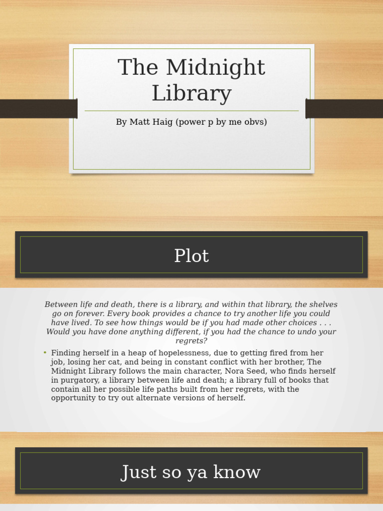 The Midnight Library: Choices and Regrets | PDF