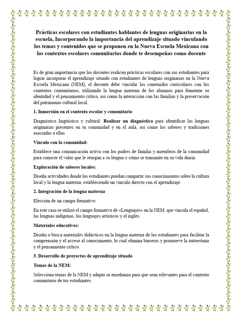 Prácticas Escolares Producto Final Modulo 3 | PDF | Enseñando | Aprendizaje