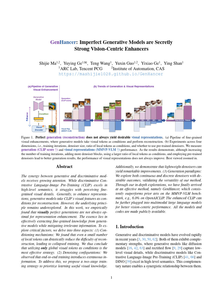 GenHancer: Enhancing Visual Models | PDF | Information | Applied ...