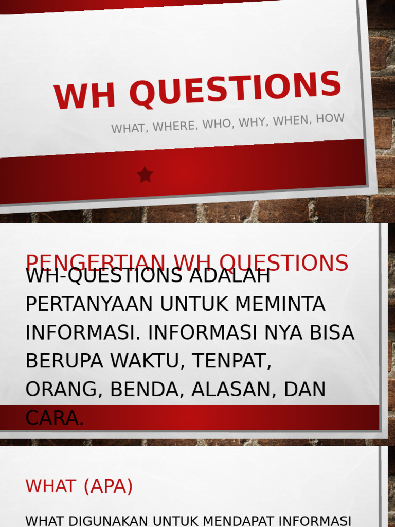 Panduan Lengkap WH Questions | PDF