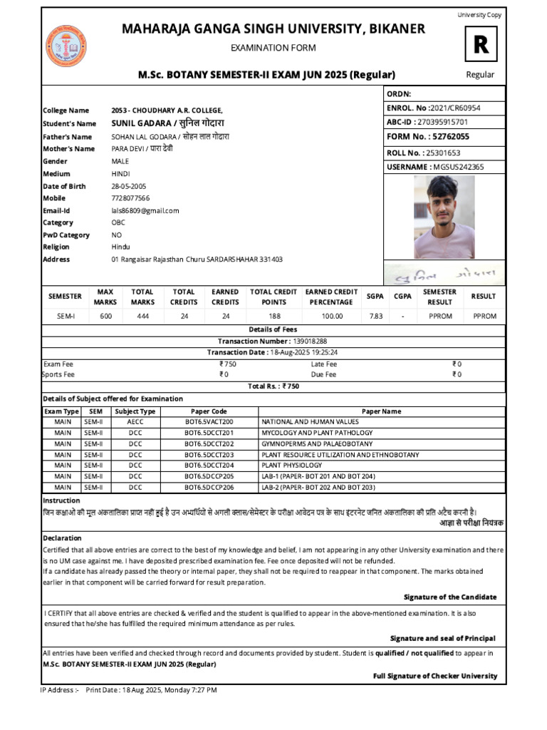 Maharaja Ganga Singh University, Bikaner S | PDF