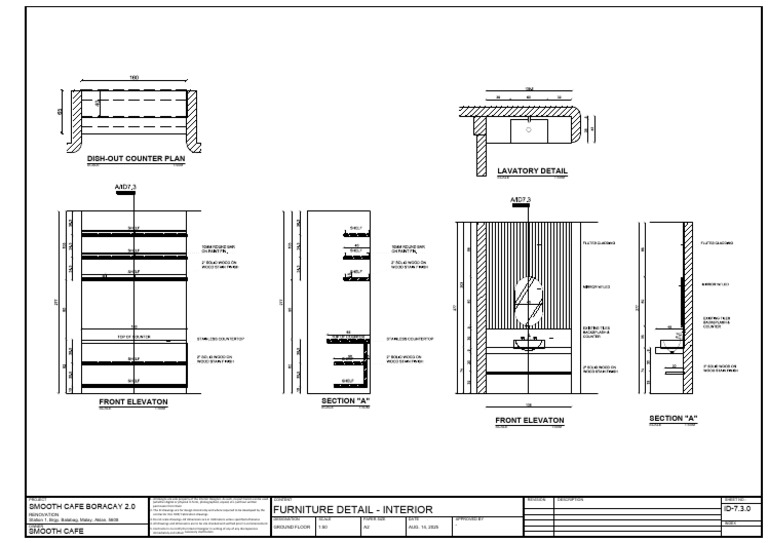 Dishes Out Counter & Lavatory Detail | PDF