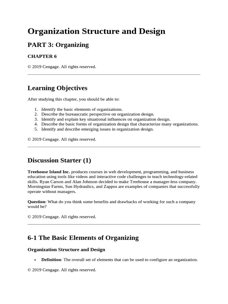 Organization Structure and Design Insights | PDF | Decision Making