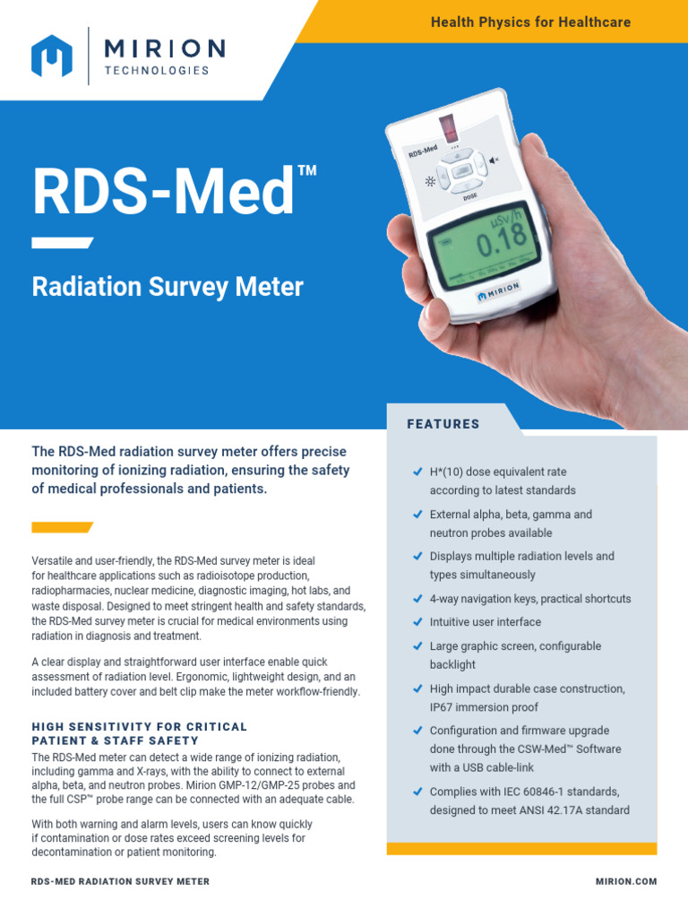SPC 540 en B RDS Med Survey Meter Spec Sheet | PDF | Ionizing Radiation ...