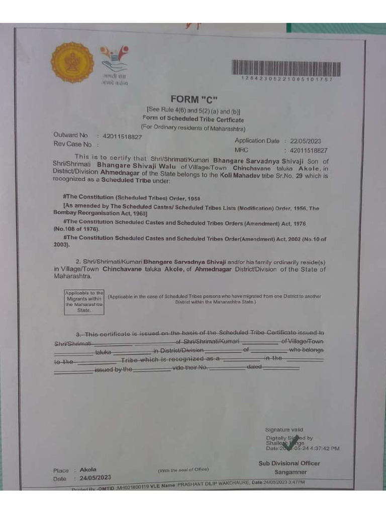 Caste Validity - Caste Certificate | PDF