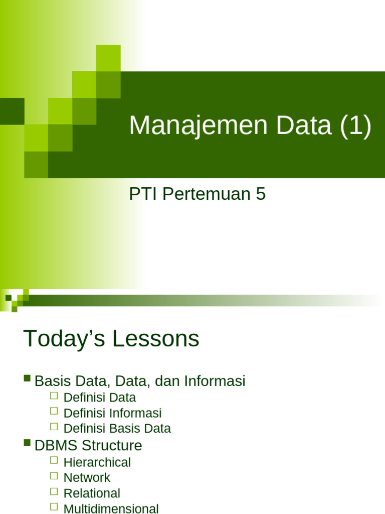 PTI - Manajemen Data | PDF | Databases | Relational Database