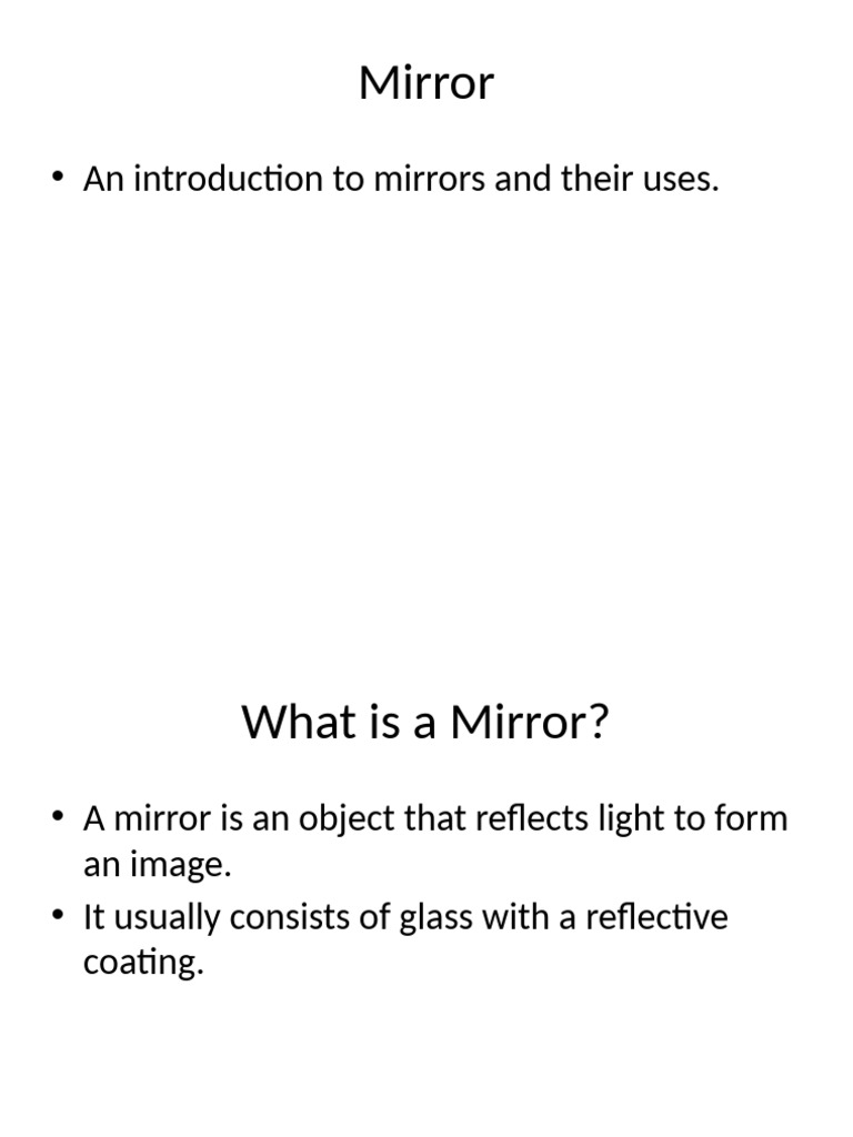 Types and Uses of Mirrors Explained | PDF