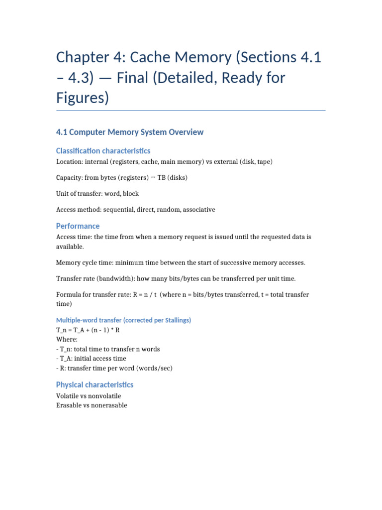 Chapter4 Final | PDF | Cpu Cache | Computer Data Storage