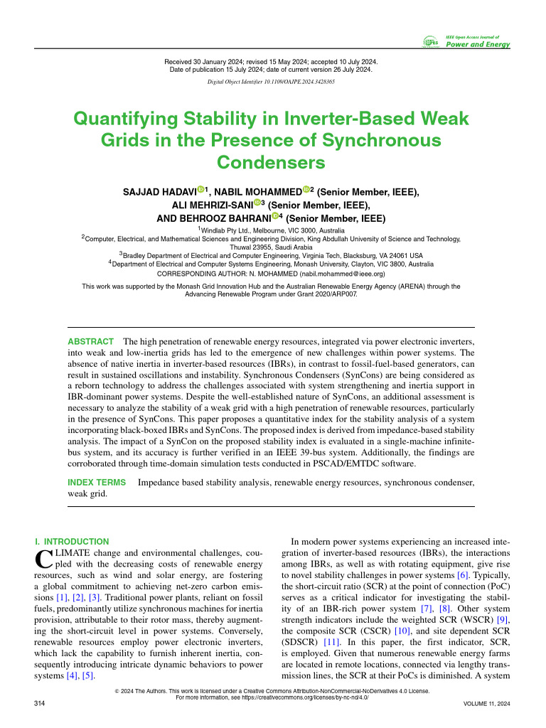 Quantifying Stability in Inverter-Based Weak Grids in The Presence of ...