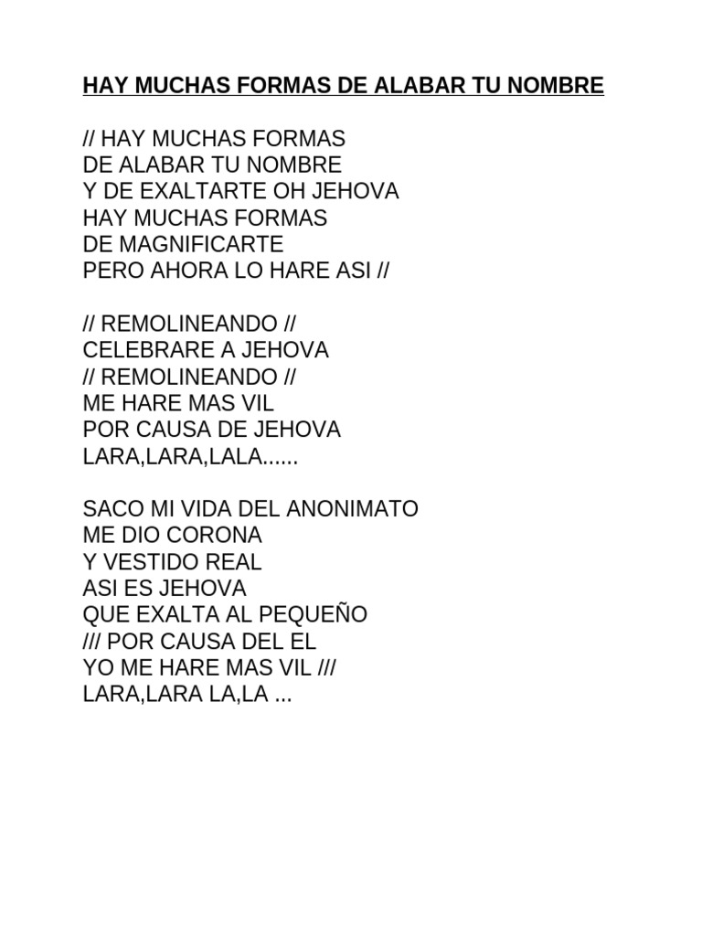 Hay Muchas Formas de Alabar Tu Nombre | PDF