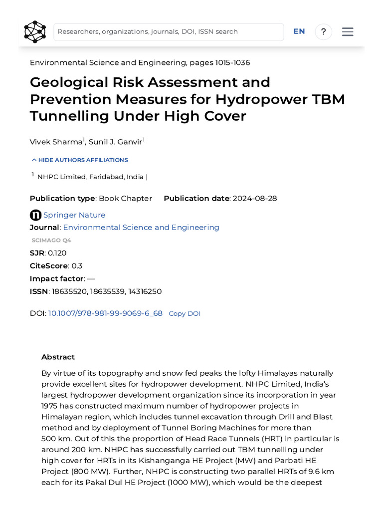 Geological Risk in Hydropower TBM Tunneling | PDF | Tunnel