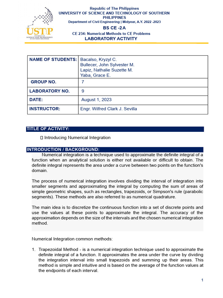 Numerical Integration Methods in Python | PDF | Integral | Mathematical ...
