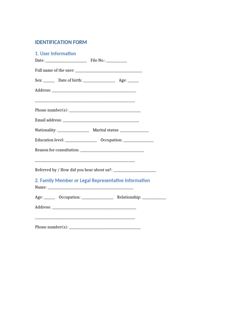 Identification Form | PDF