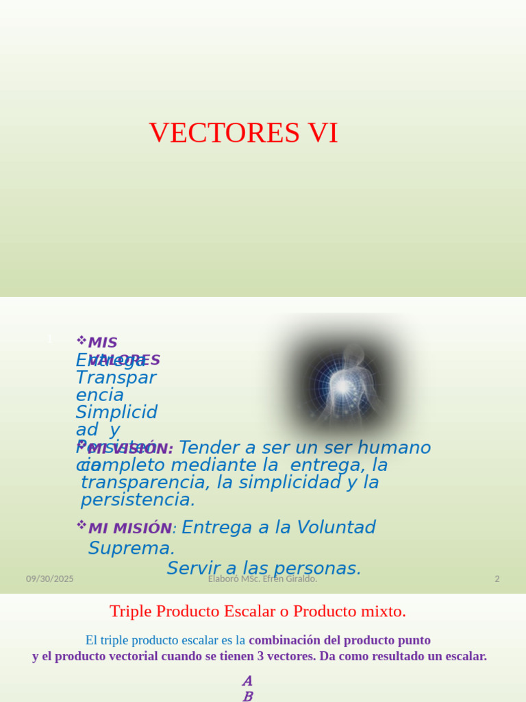 Triple Producto Escalar | PDF | Vector Euclidiano | Escalar (Matemáticas)